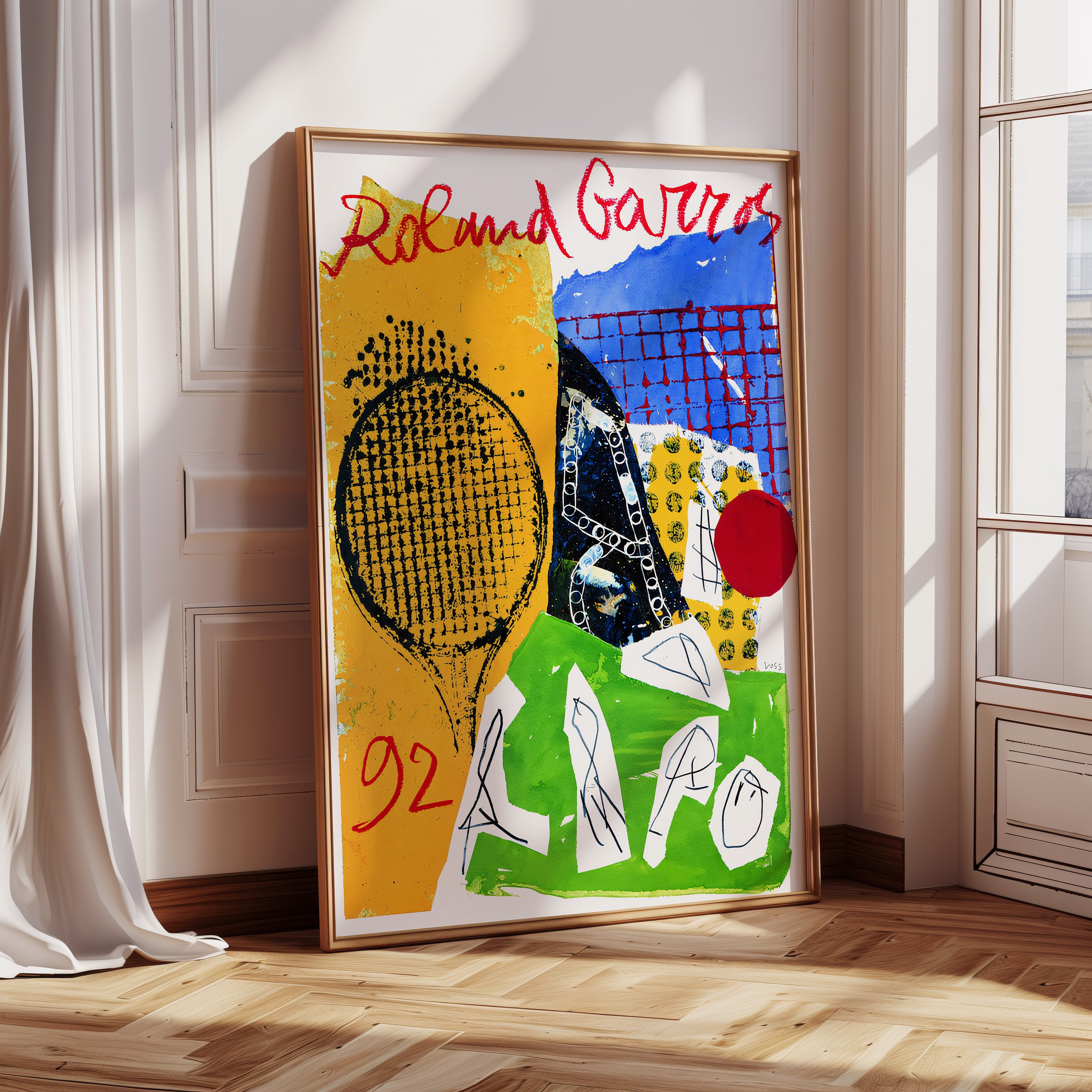 Roland Garros 1992 Print, Tennis Poster, Roland Garros Poster, Sports ...
