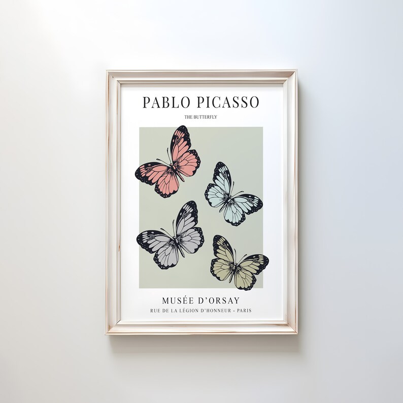 Picasso Butterfly Print, Museum Poster, Picasso Poster, Picasso Animal ...