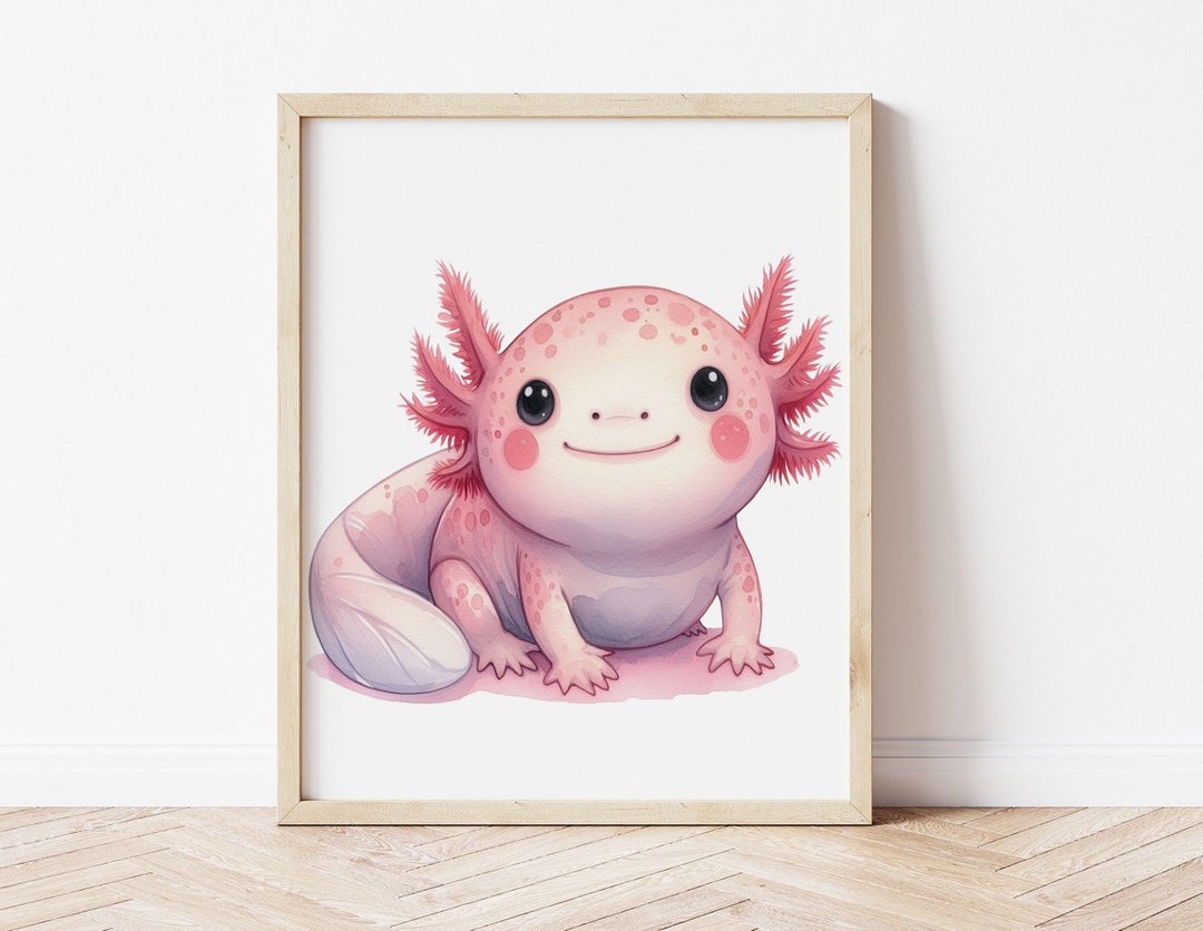 Axolotl Wall Art, Axolotl Print, Digital Art, Wall Art, Digital Prints ...