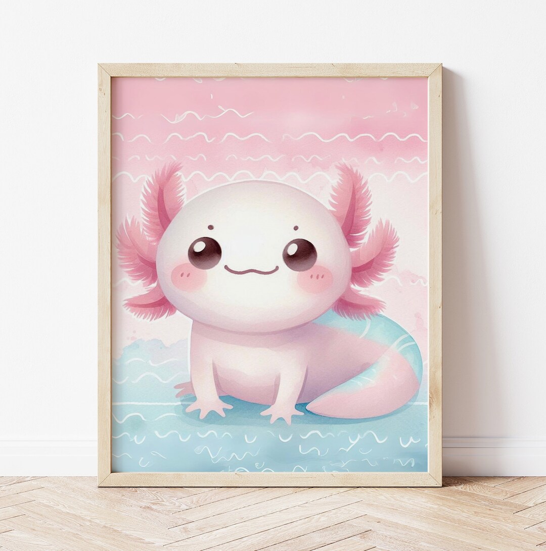 Axolotl Print, Nursery Decor, Digital Art, Wall Art, Digital Prints ...