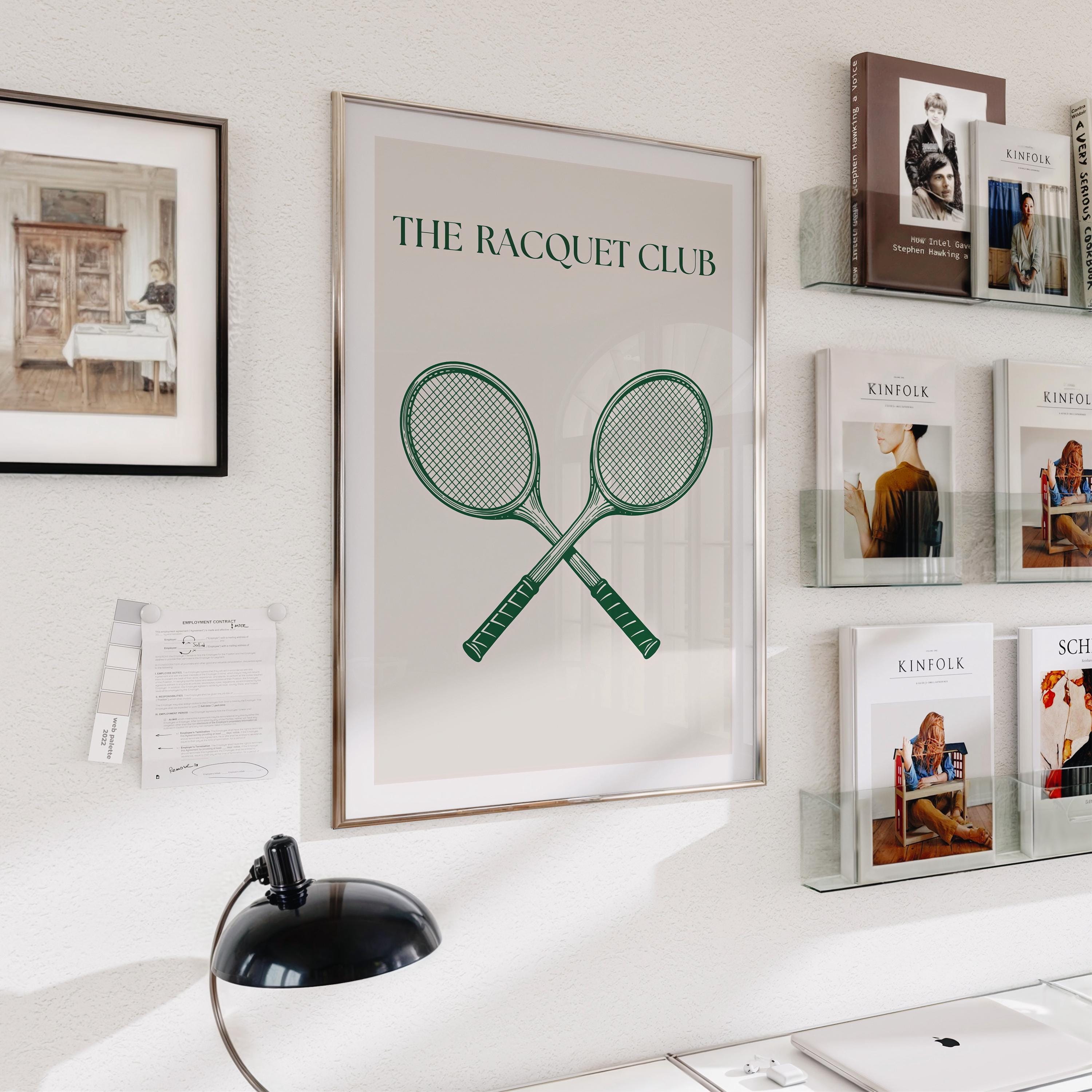 The Racquet Club, Tennis Poster, Sports Wall Art, Vintage Tennis Print ...