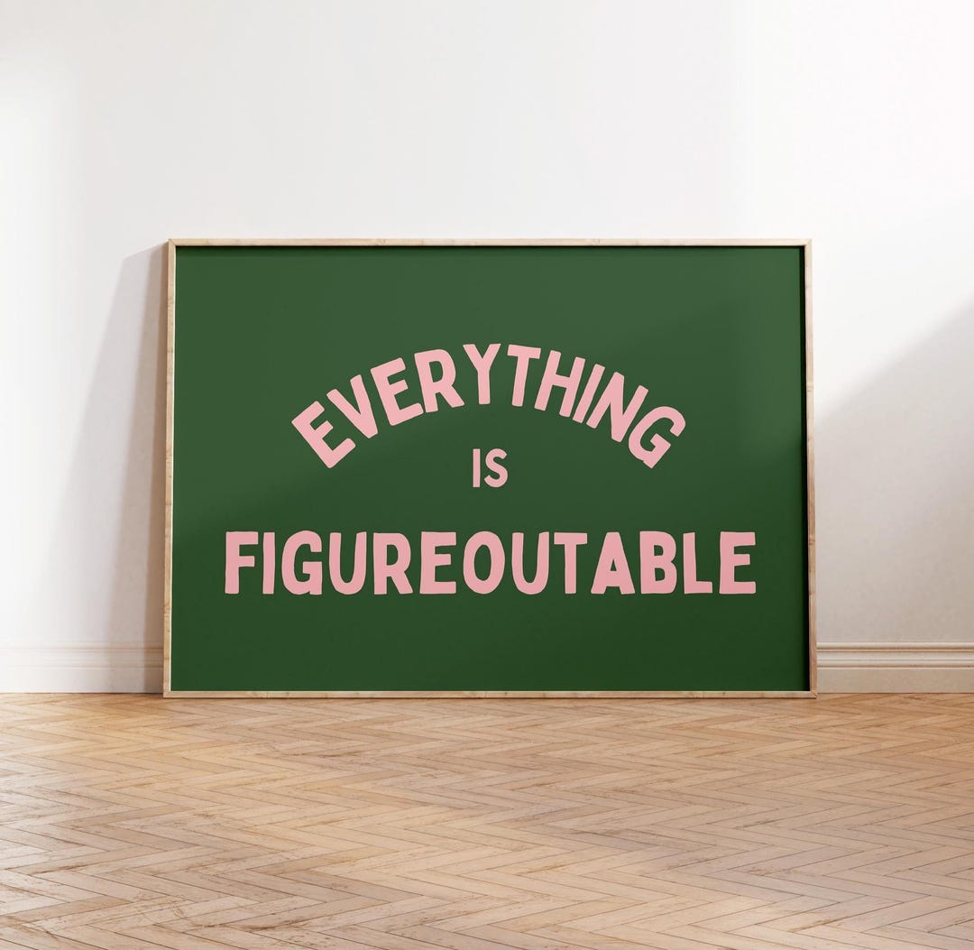 Everything is Figureoutable Print Uplifting Quote Inspirational Wall Art Motivational Wall Art ...