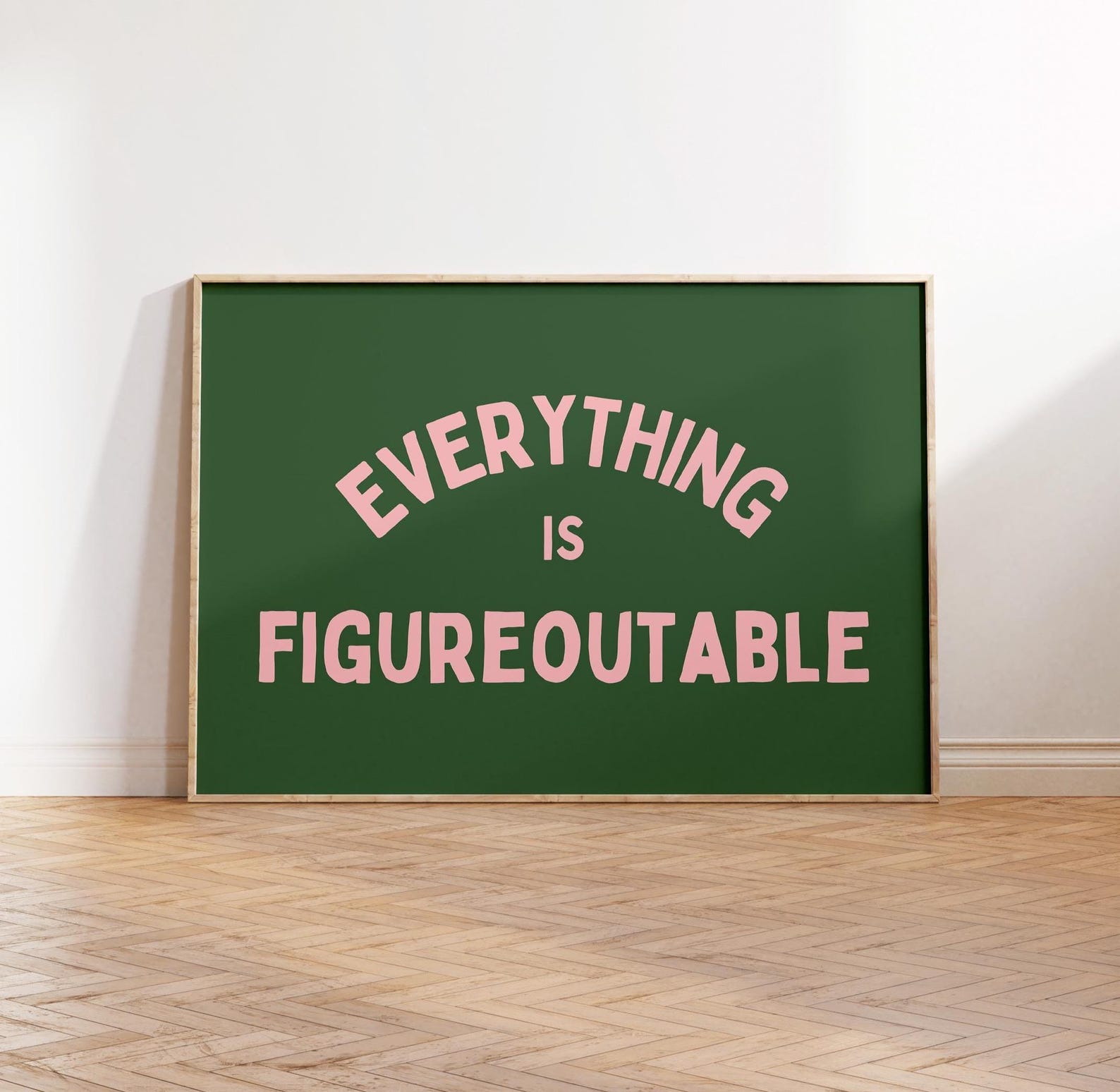 Everything is Figureoutable Print Uplifting Quote Inspirational Wall ...