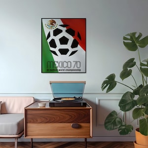 World Cup 1970 Print, World Cup Poster, Football Poster, Mexico Poster ...