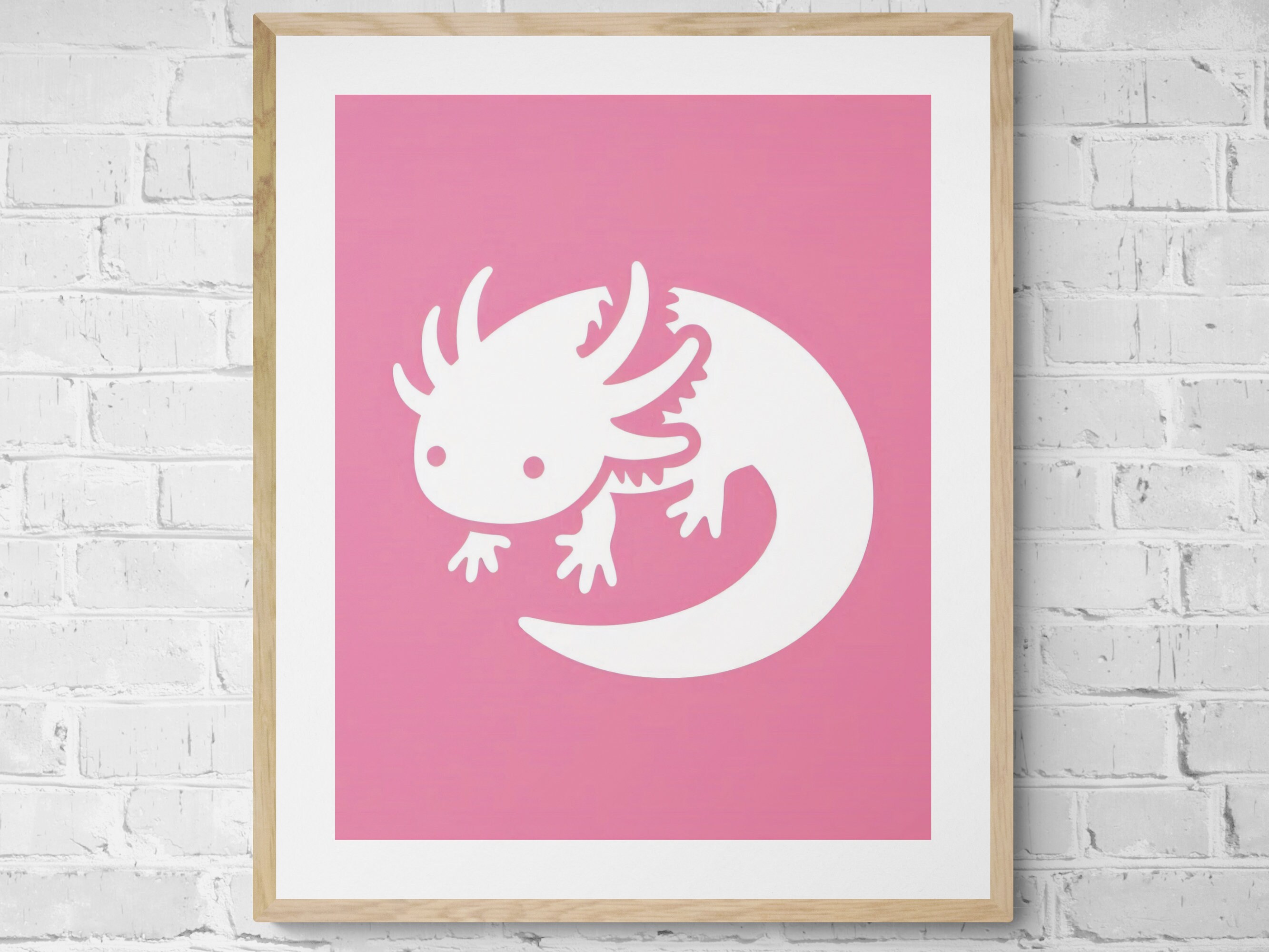 Axolotl, Axolotl Print, Axolotl Silhouette, Nursery Art, Nursery Decor ...