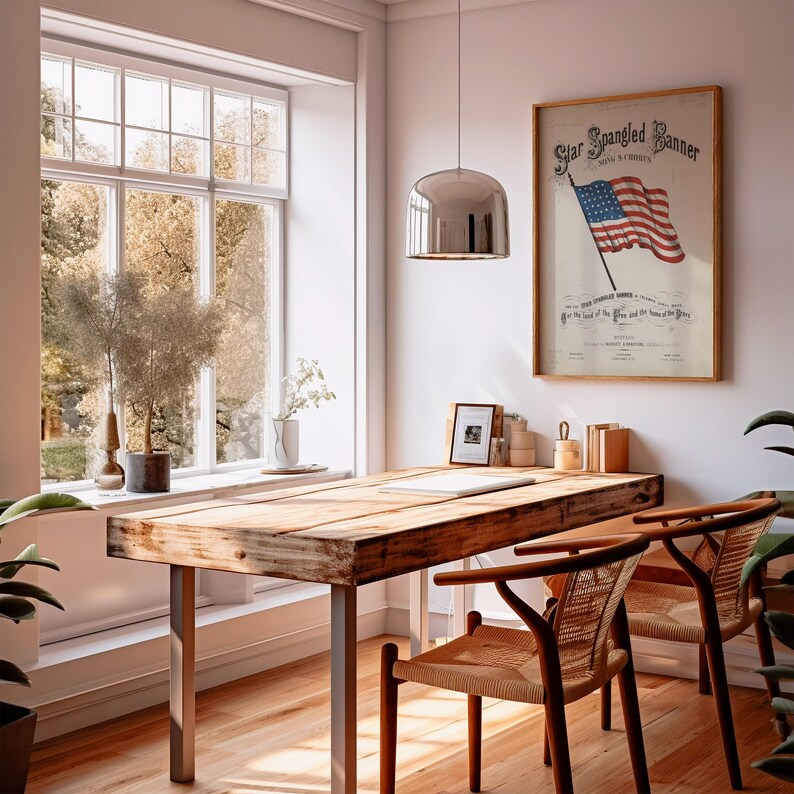Vintage Star Spangled Banner Print, Our National Song, American Flag ...