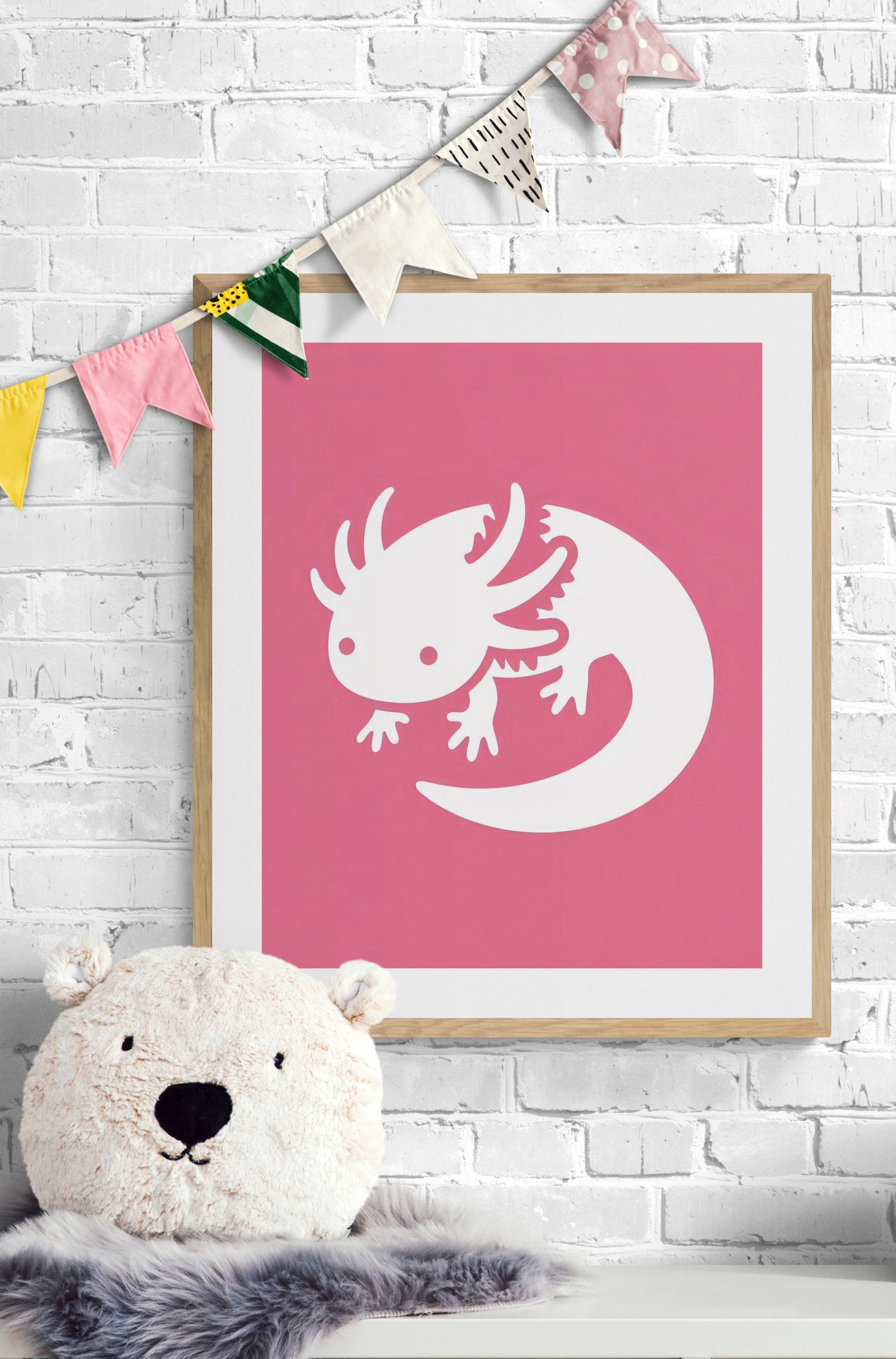 Axolotl, Axolotl Print, Axolotl Silhouette, Nursery Art, Nursery Decor ...