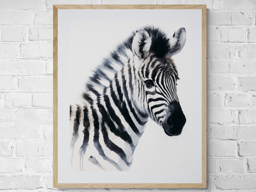 Safari Nursery Decor, Zebra Print, Digital Art, Safari Animal Wall Art ...