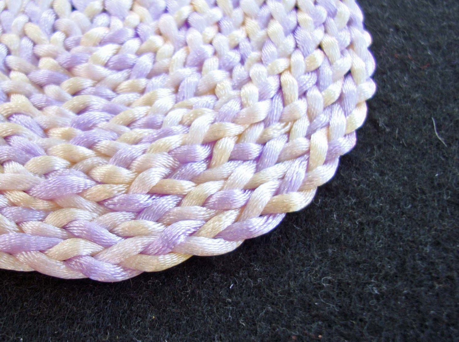 Dollhouse Miniature Round Braided Rug lavender, Cream and White - Etsy