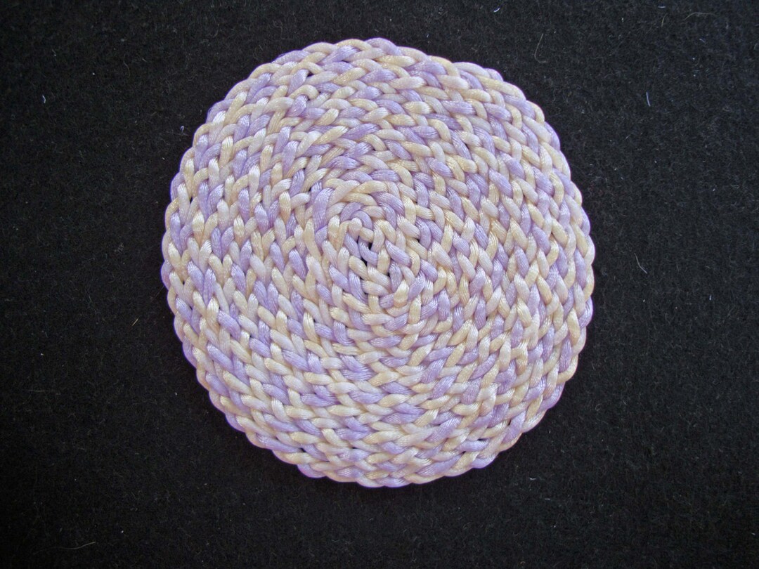 Dollhouse Miniature Round Braided Rug lavender, Cream and White - Etsy
