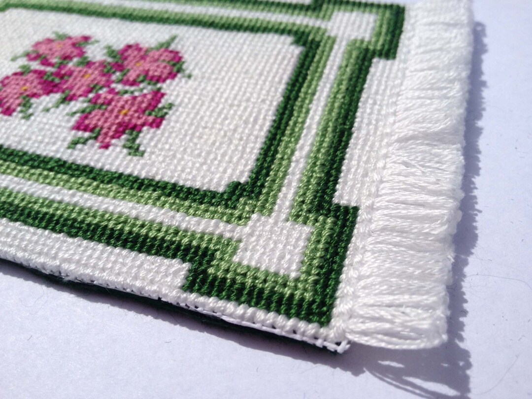 Dollhouse Miniature Pink Floral Needlepoint Rug - Etsy