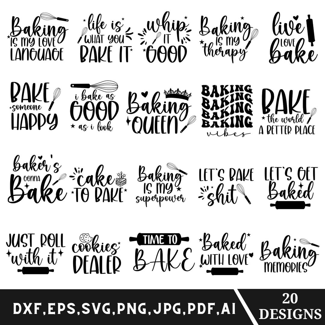 Baking Quotes Svg, Cooking Quotes, Bakery Bundle Svg, Baking Queen Svg ...