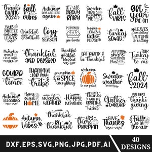 Fall Svg Bundle, Thanksgiving Svg Bundle, Autumn Fall Quotes Svg, Fall ...