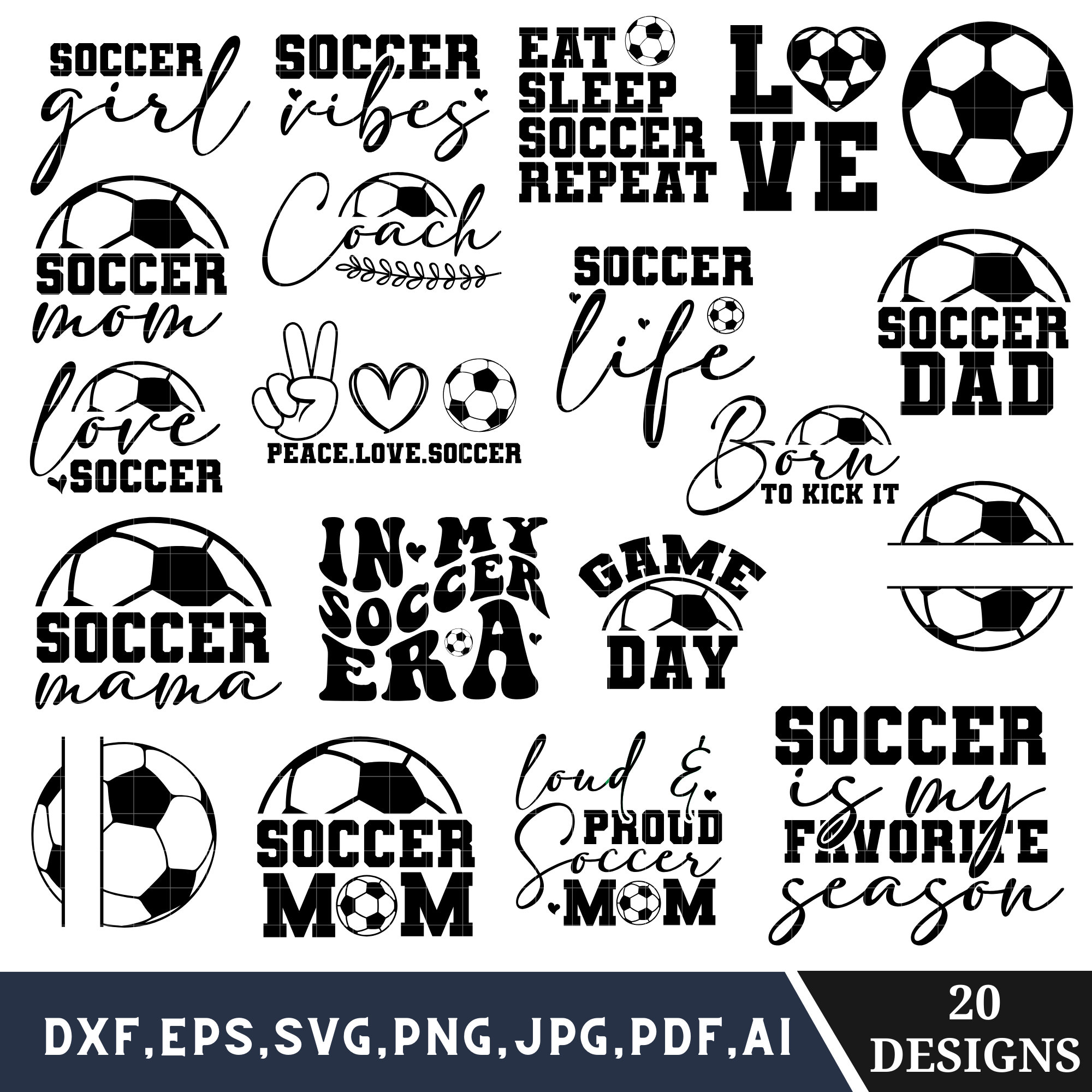 Soccer SVG Bundle, Mom, Dad, Team Designs (digital Files) - Etsy