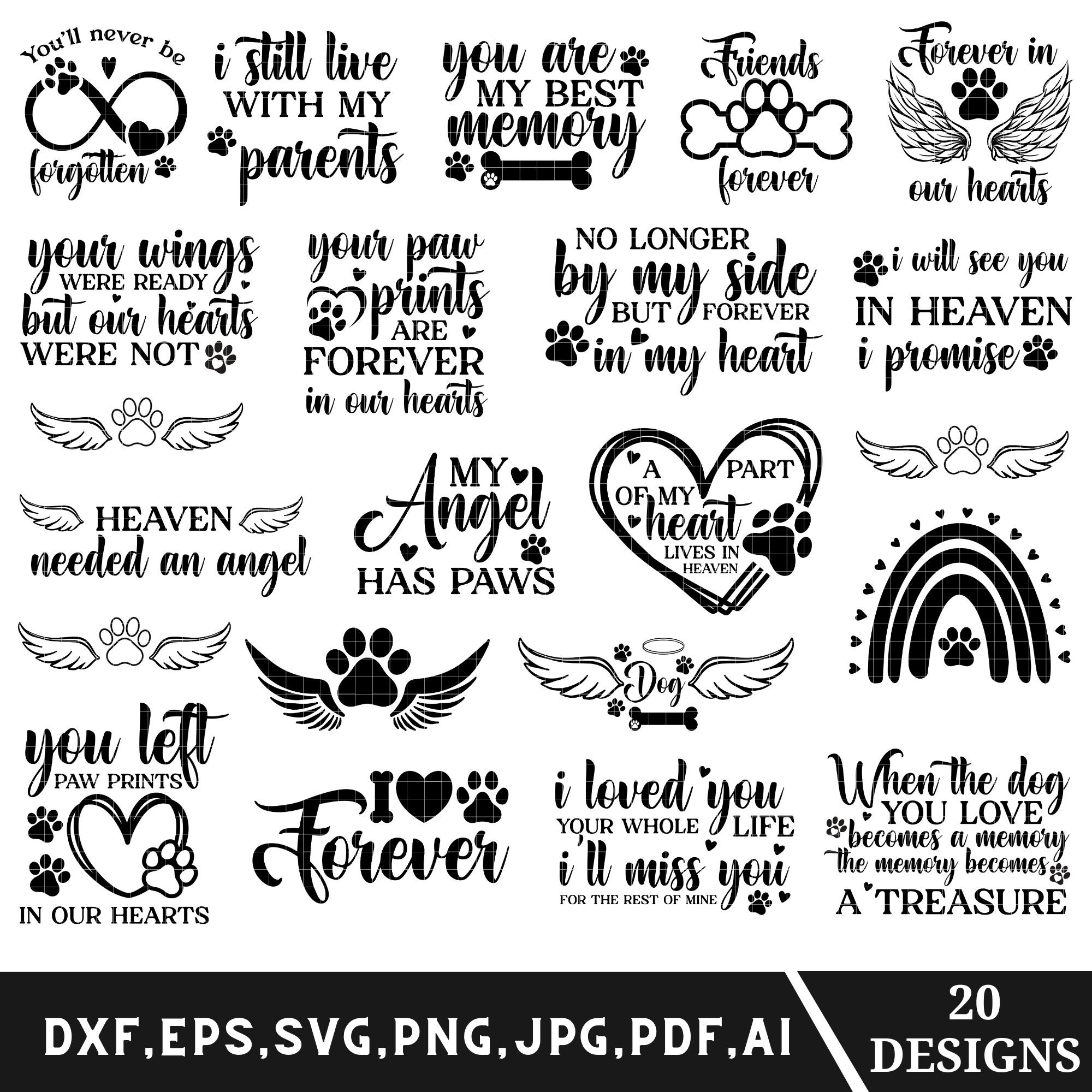 Pet Memorial Svg Bundle, Dog Memorial Svg, Pet Memorial Ornament Svg ...