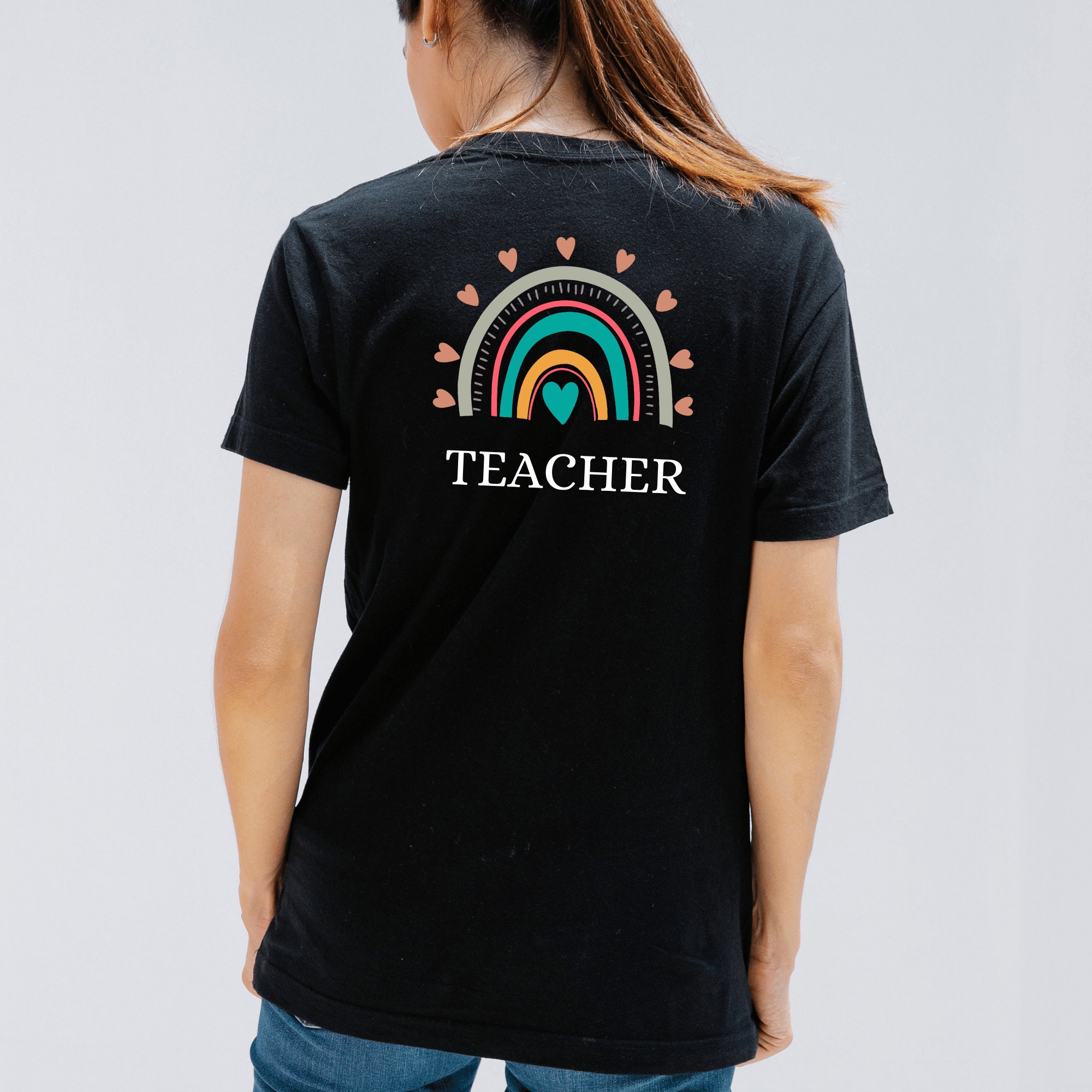 Teacher Rainbow Svg Png Bundle, Teach Love Inspire Svg, Back to School ...