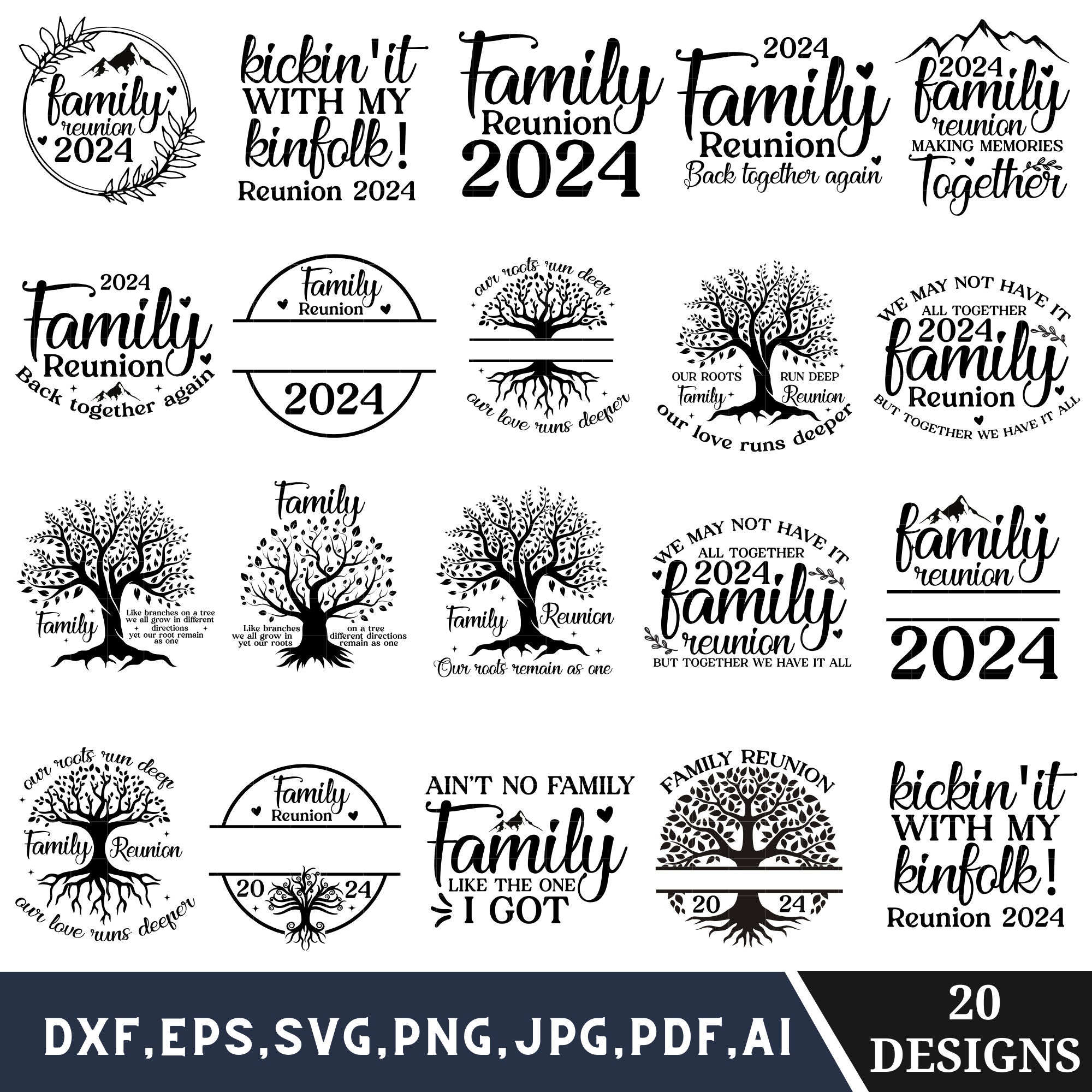 Family Reunion Svg Png Bundle, Family Tree Svg, Tree of Life Svg ...