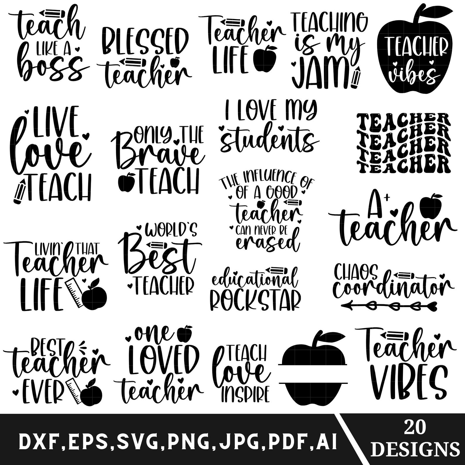 Teacher Svg Bundle, Teacher Split Frame, Teacher Quotes Svg, Teacher ...