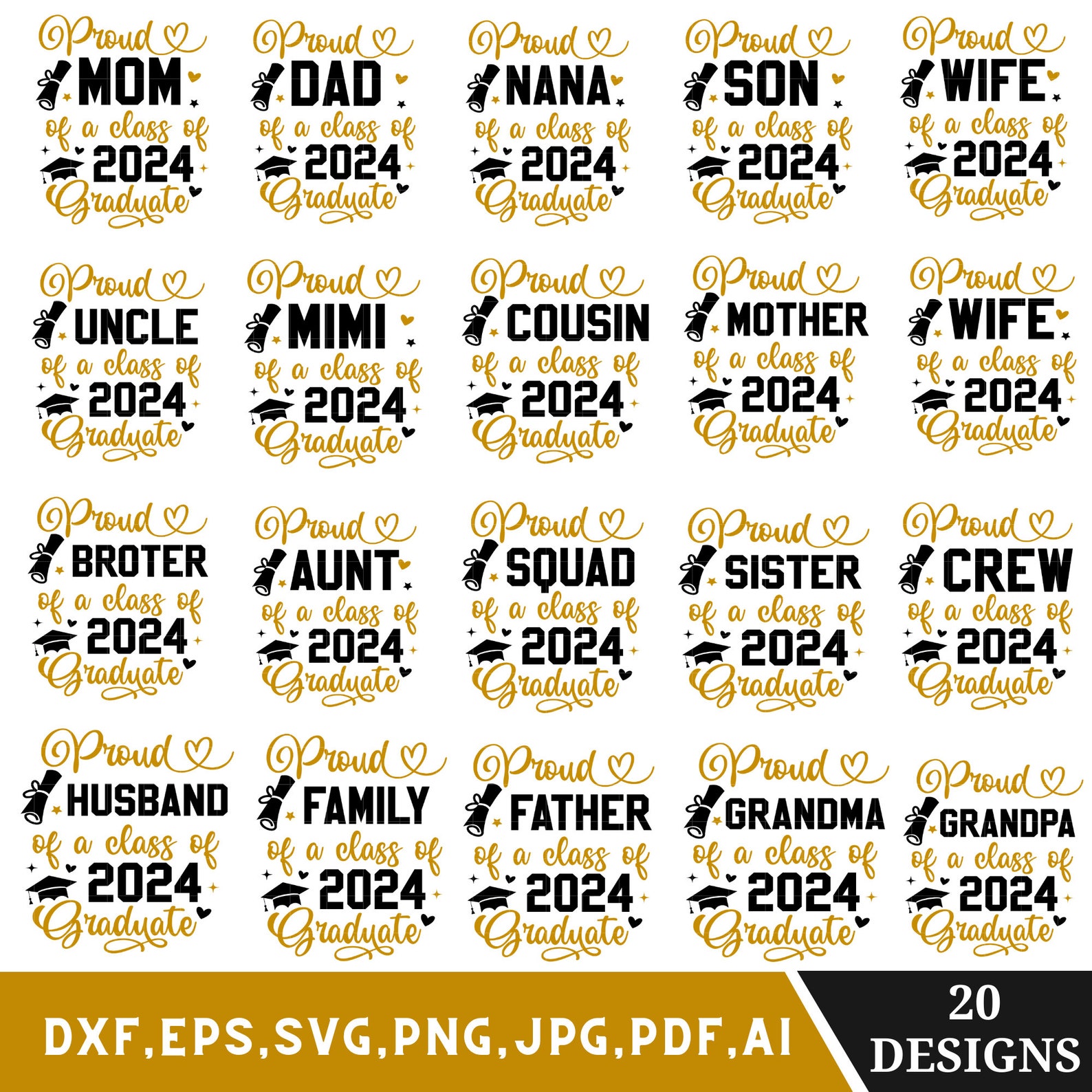 Proud Graduate 2024 Svg, Graduate Family 2024 Svg, Class of 2024 Svg ...