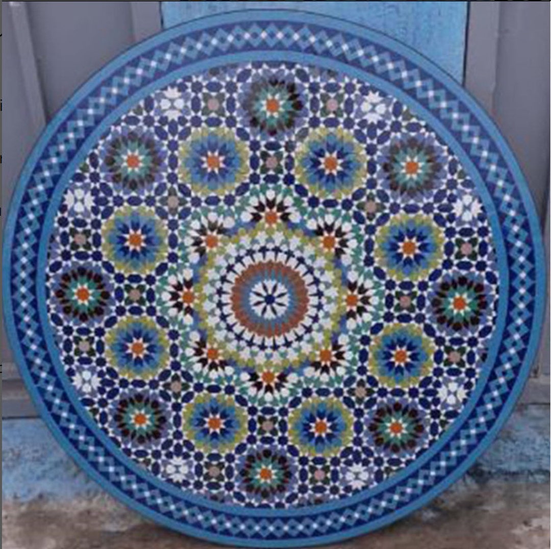 Round Tile Table,crafts Table,garden Table,moroccan Table,mosaic Table ...