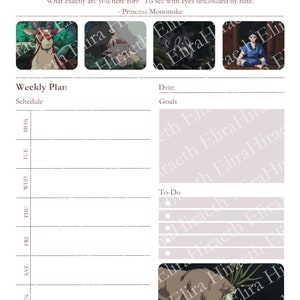 Princess Mononoke - Studio Ghibli Planner - Etsy