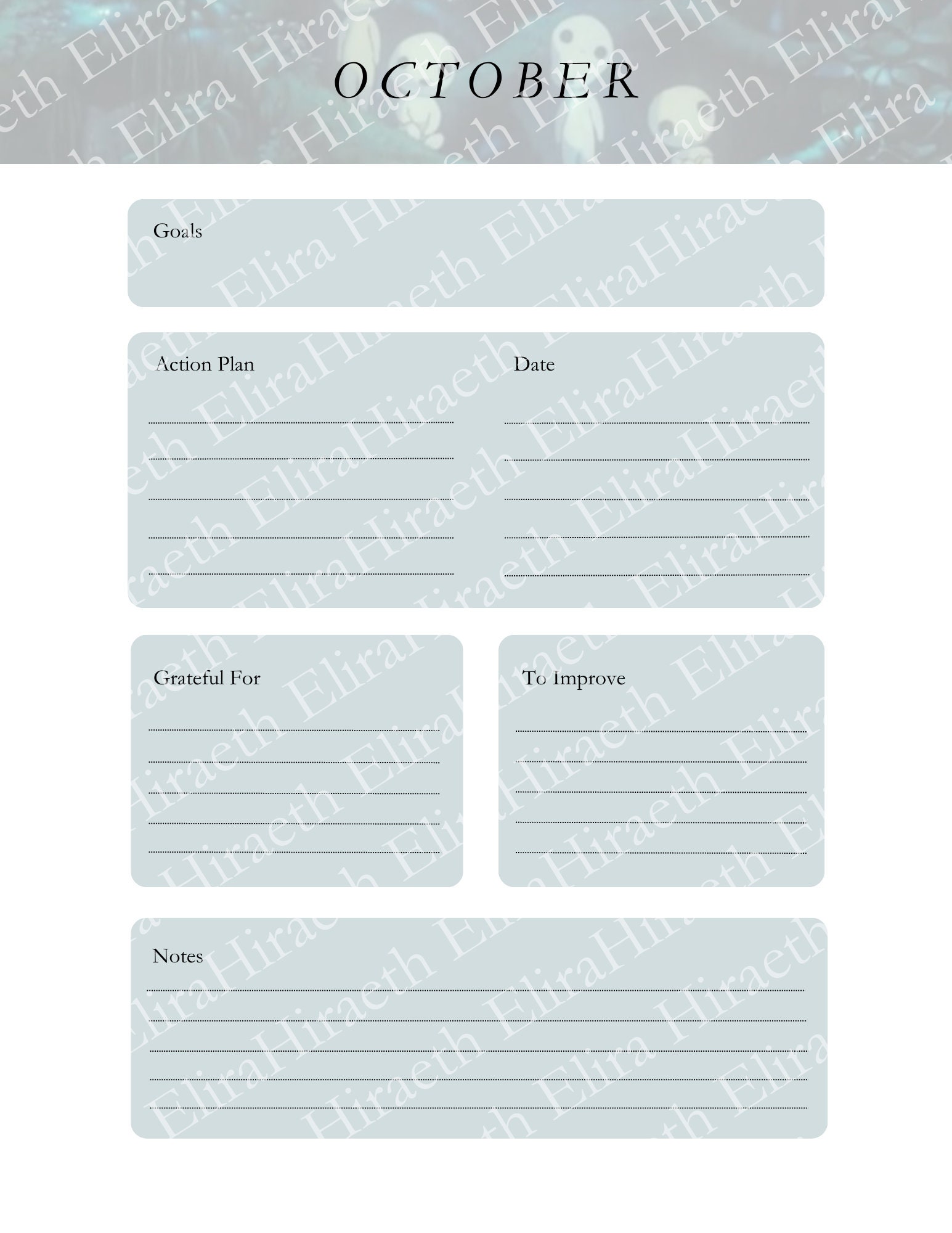 Princess Mononoke - Studio Ghibli Planner - Etsy