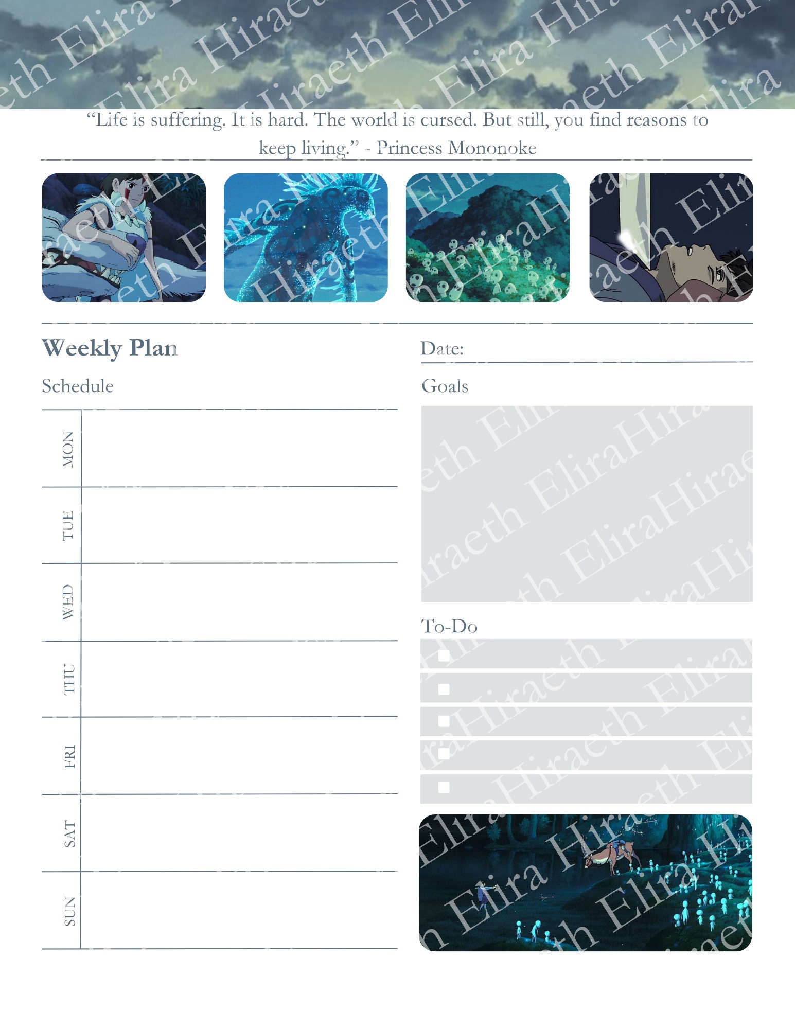 Princess Mononoke - Studio Ghibli Planner - Etsy