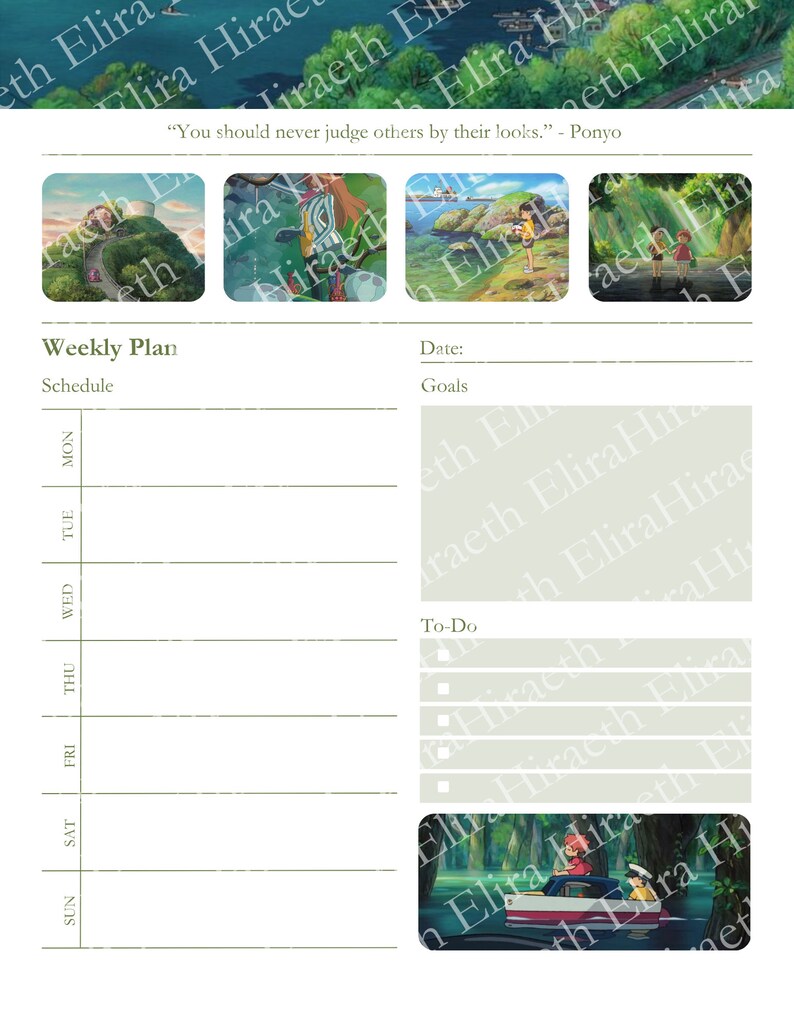 Ponyo - Studio Ghibli Planner - Etsy