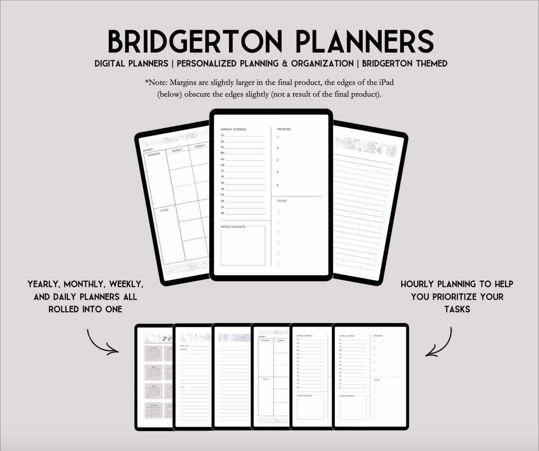 Bridgerton Planner - Yearly, Weekly, Monthly, and Daily - Etsy