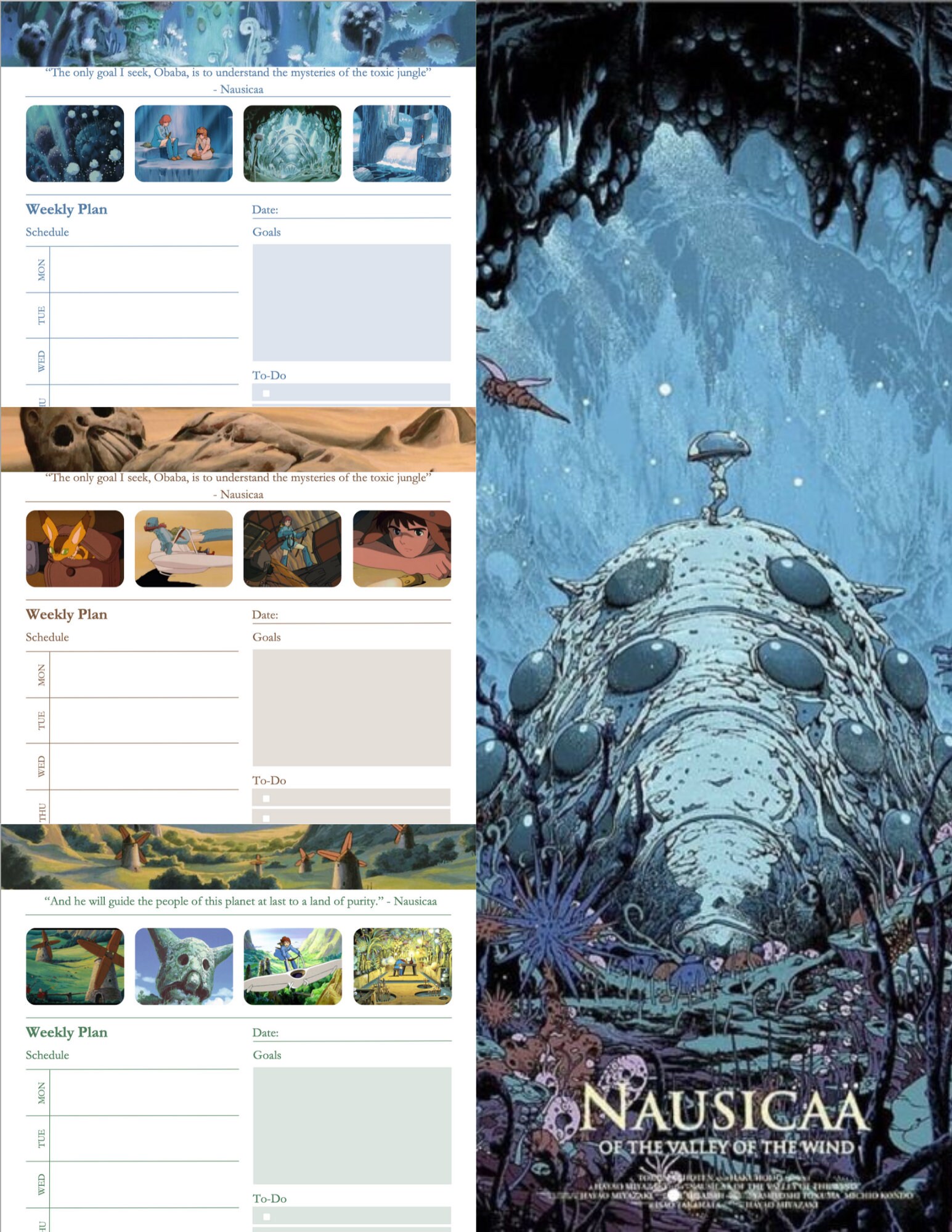 Nausicaa - Studio Ghibli Planner - Etsy