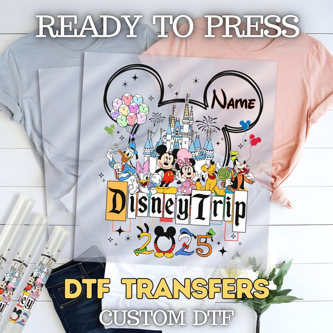Custom Disney Trip 2025 Dtf Transfer, Disney Family Matching Dtf ...