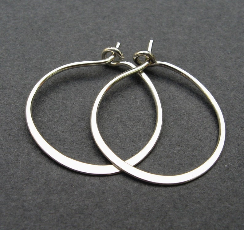 Small Sterling Silver Hammered Hoops 3/4 Inch 0.75 In - Etsy