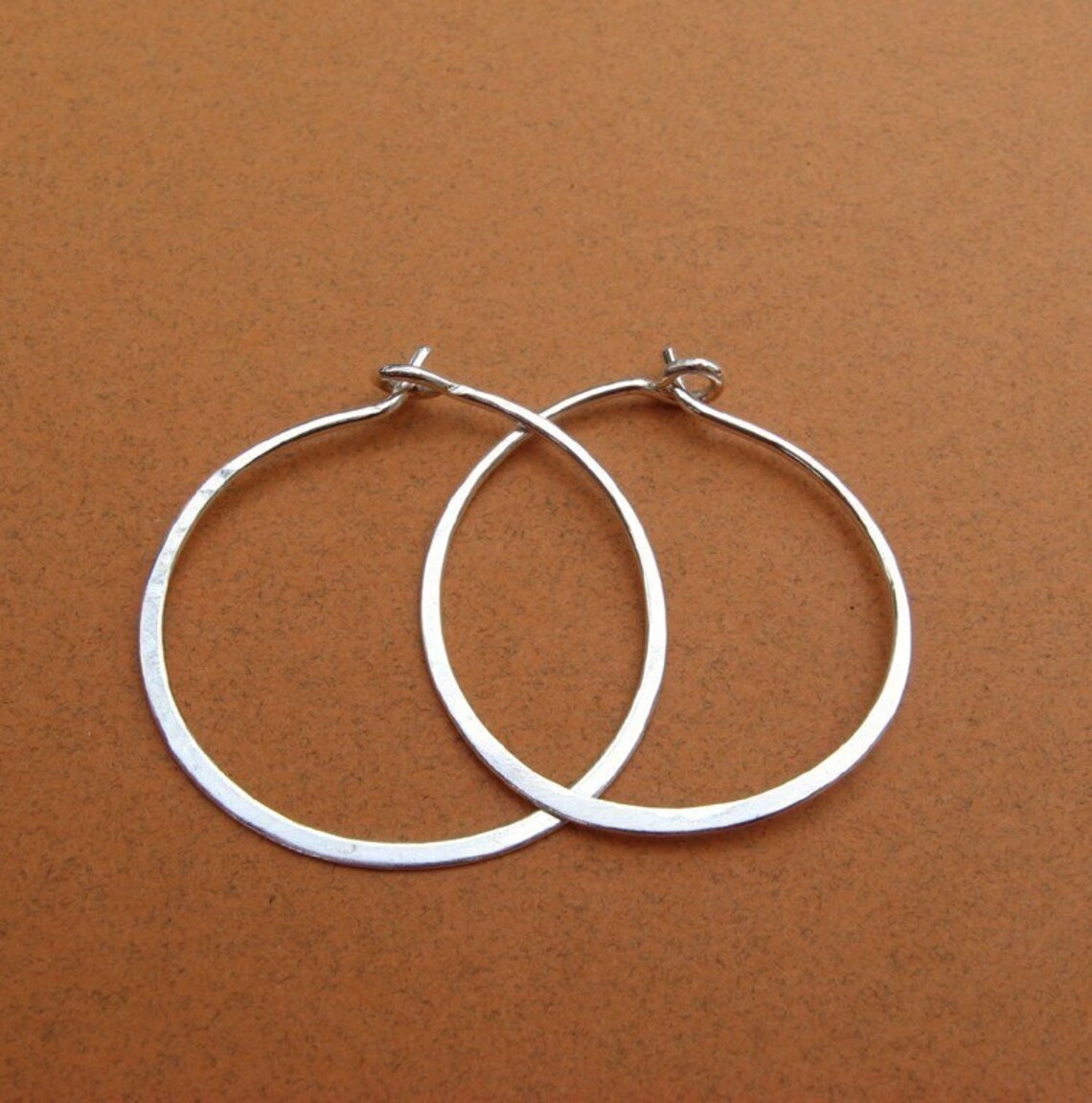 Sterling Silver Hammered Hoops 1-1/4 Inch 1.25 Inch 20ga 18ga - Etsy