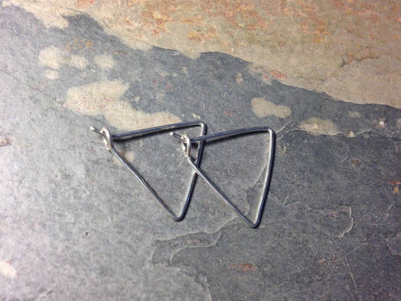 Simple Triangle Hoops Sterling 3/4 Inch Tall 18ga 20ga - Etsy