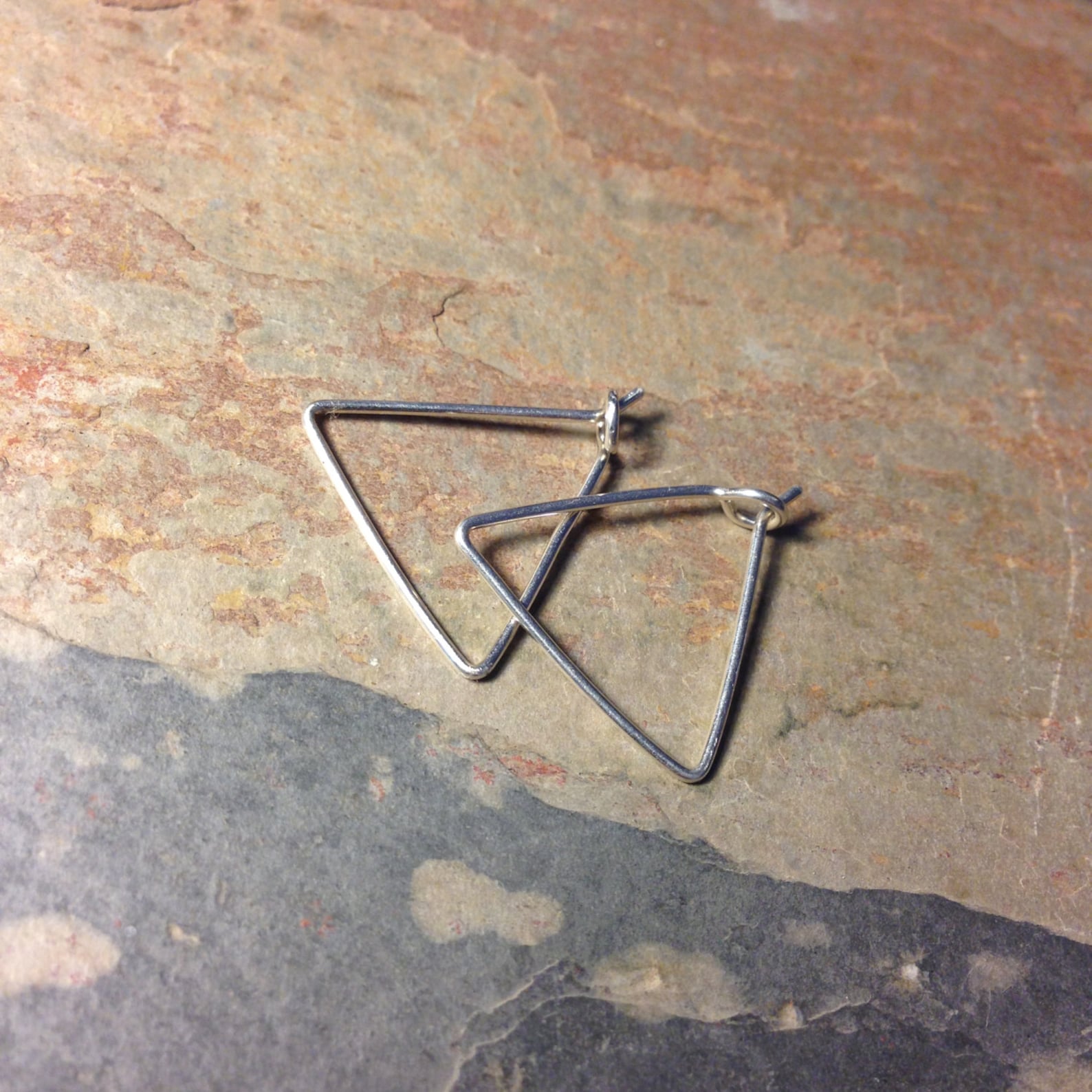 Simple Triangle Hoops Sterling 3/4 Inch Tall 18ga 20ga - Etsy