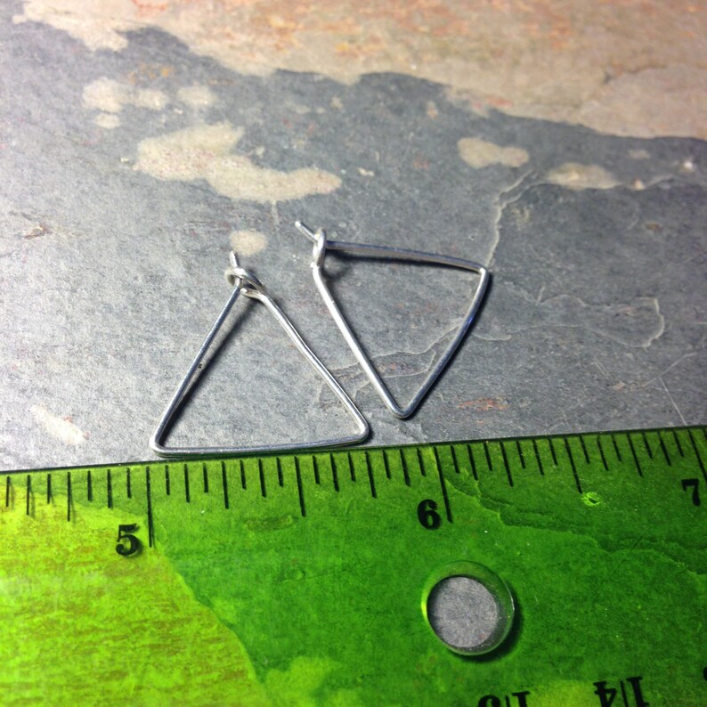 Simple Triangle Hoops Sterling 3/4 Inch Tall 18ga 20ga | Etsy