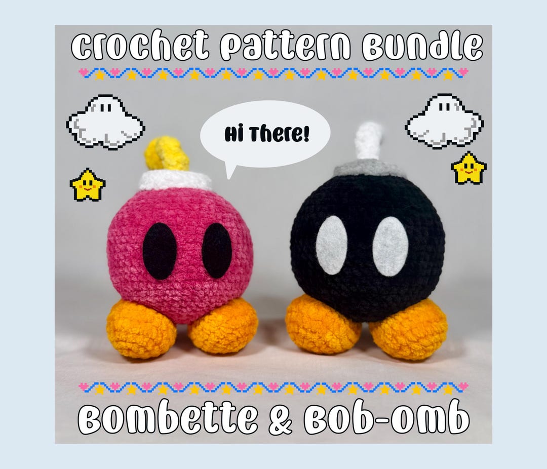 Crochet Pattern Bob Omb And Bombette Amigurumi Pdf File Bundle Etsy Uk