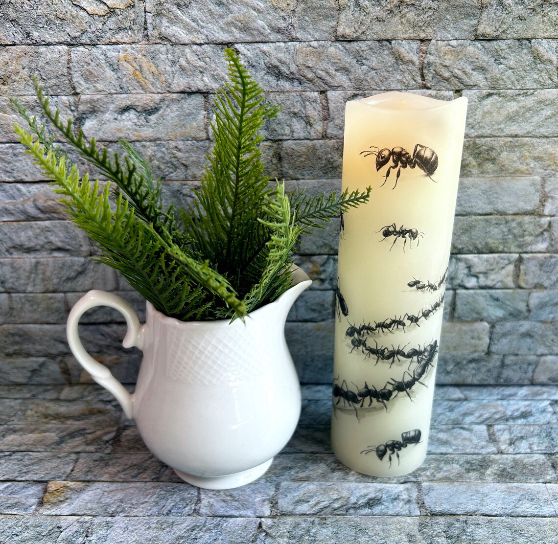 Ants Marching Along, Tall and Thin, Real Wax Flameless Candle ...