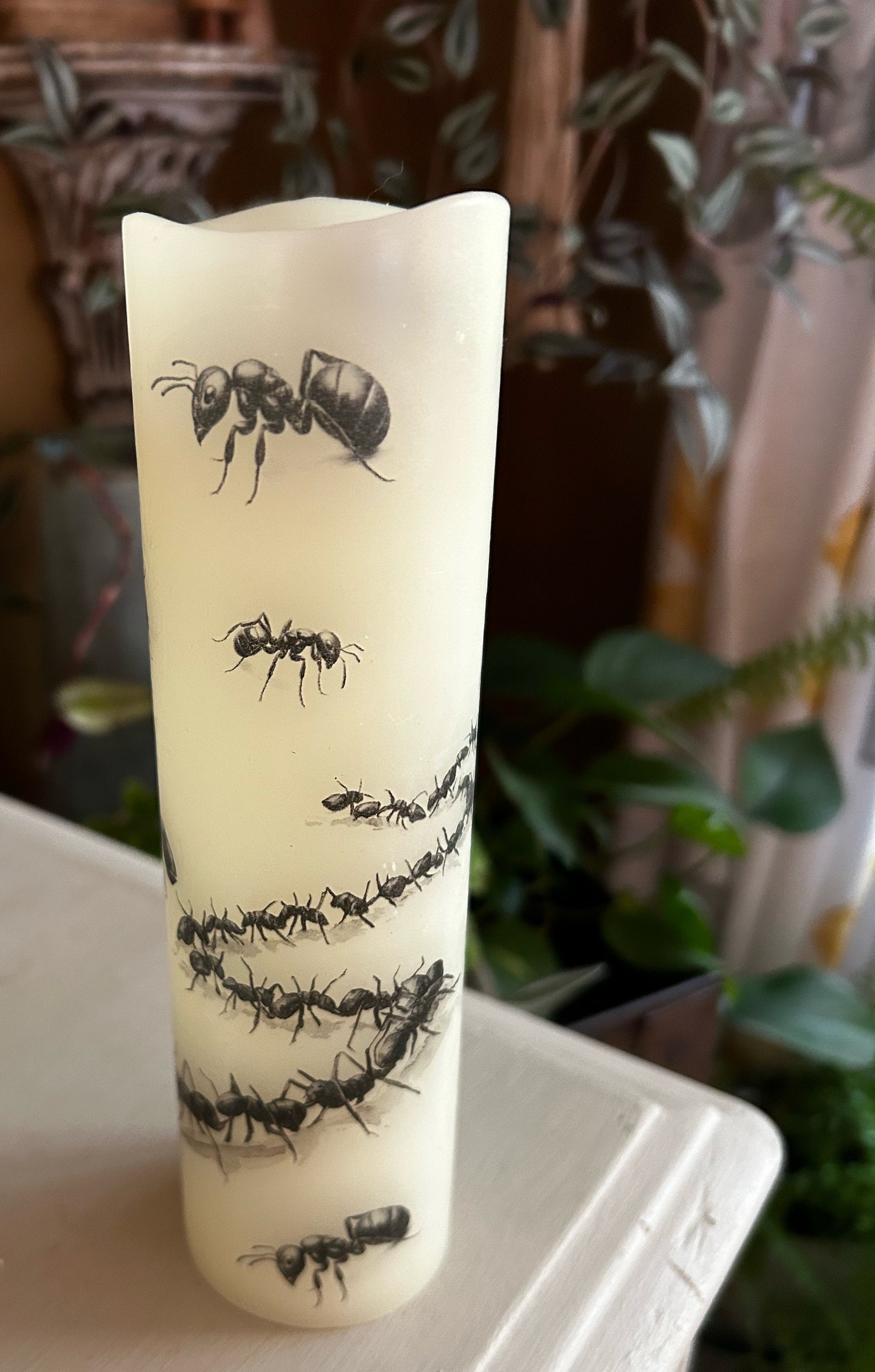 Ants Marching Along, Tall and Thin, Real Wax Flameless Candle ...