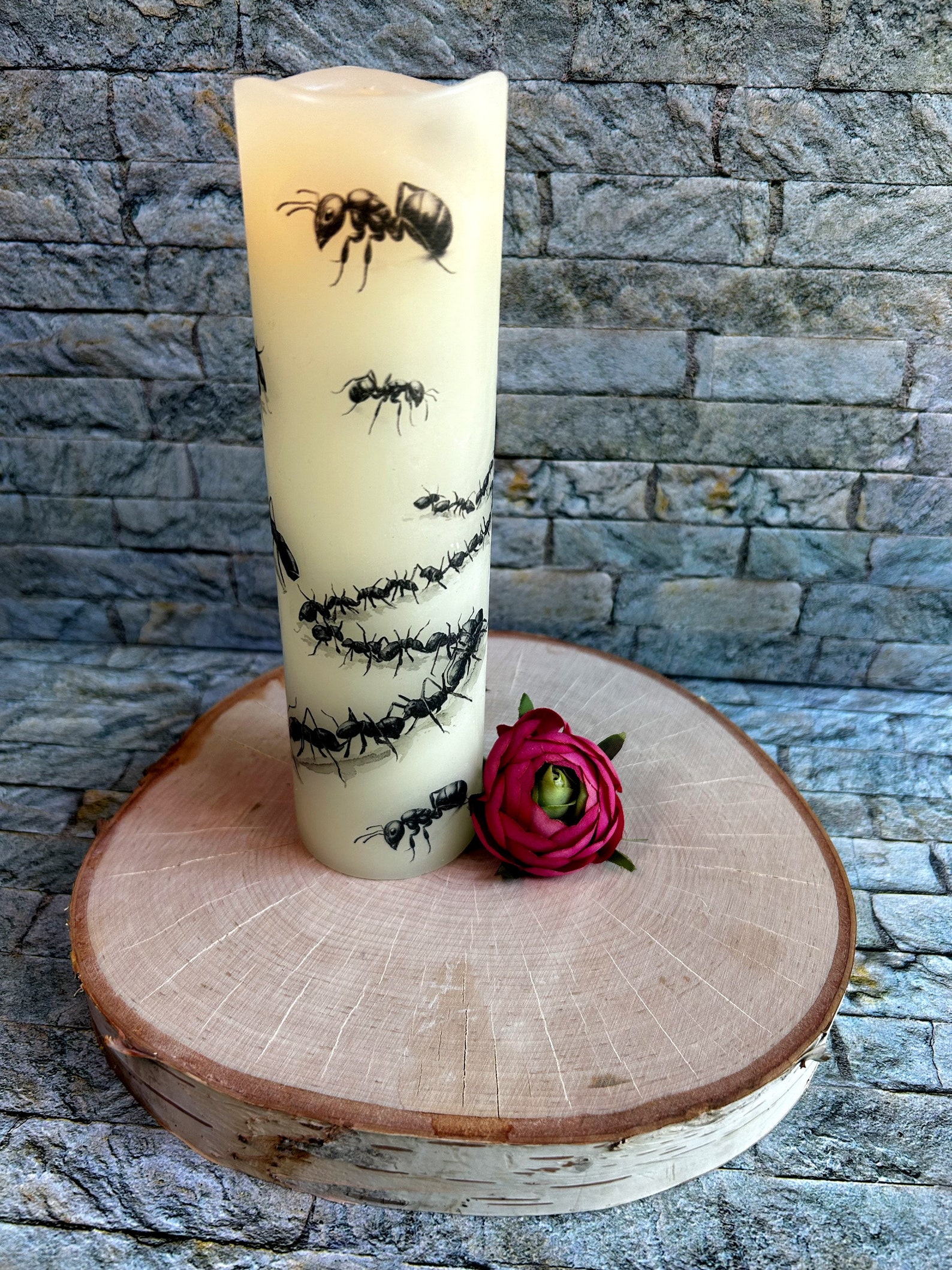 Ants Marching Along, Tall and Thin, Real Wax Flameless Candle ...
