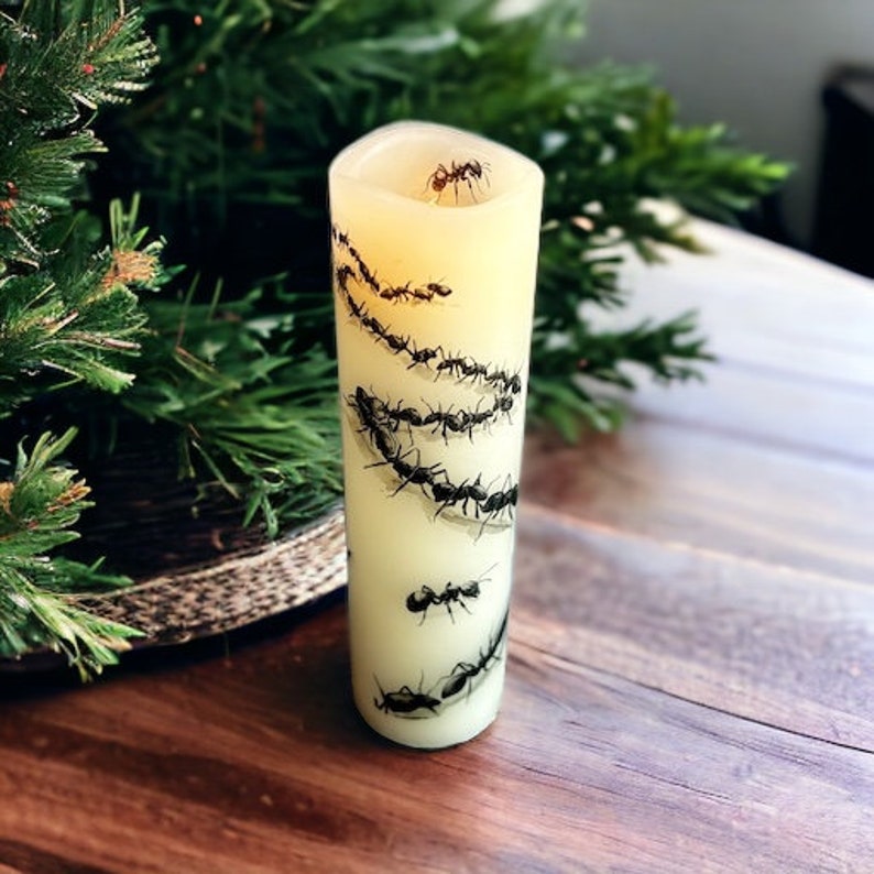 Ants Marching Along, Tall and Thin, Real Wax Flameless Candle ...