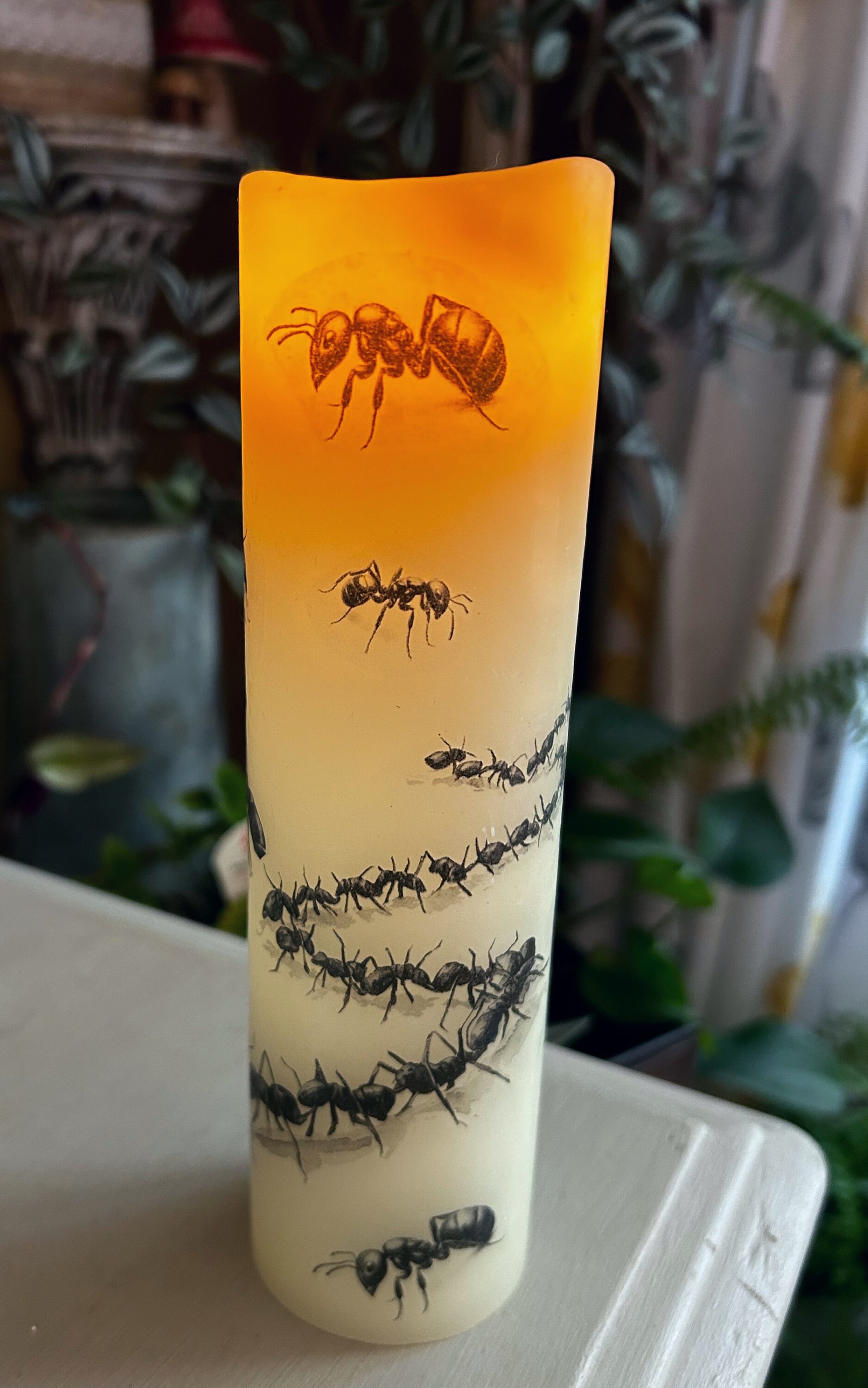 Ants Marching Along, Tall and Thin, Real Wax Flameless Candle ...