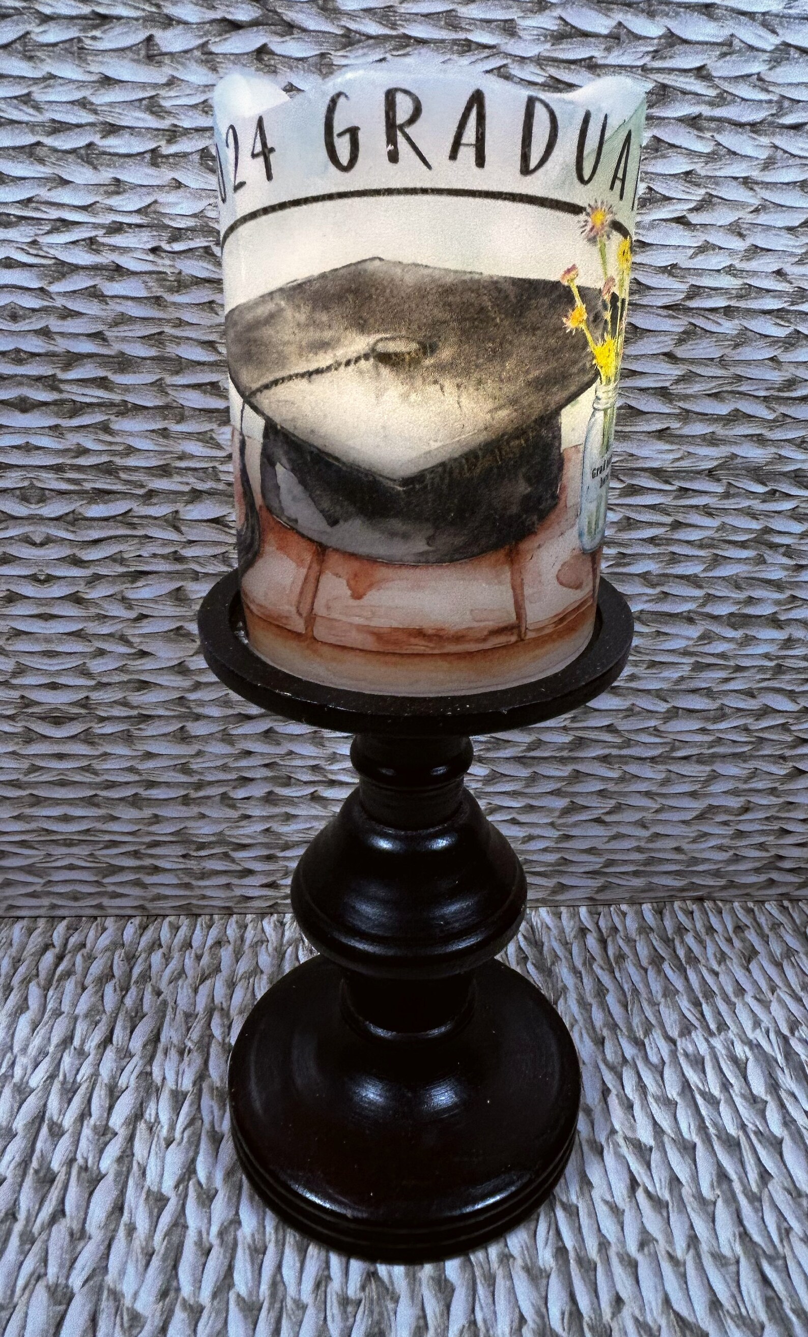 Graduation Cap, Customized, Real Wax Flameless Candle, Unique Gift for ...