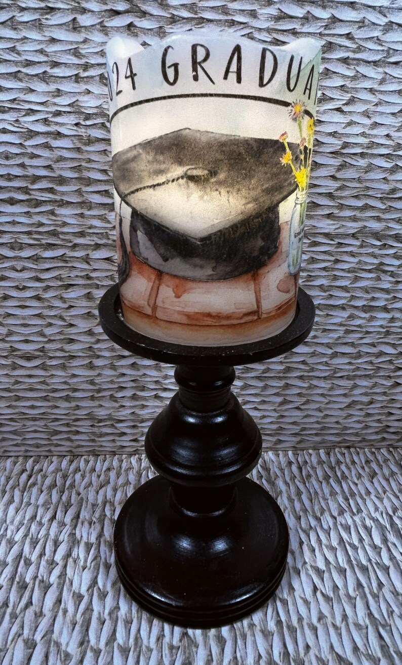 Graduation Cap, Customized, Real Wax Flameless Candle, Unique Gift for ...