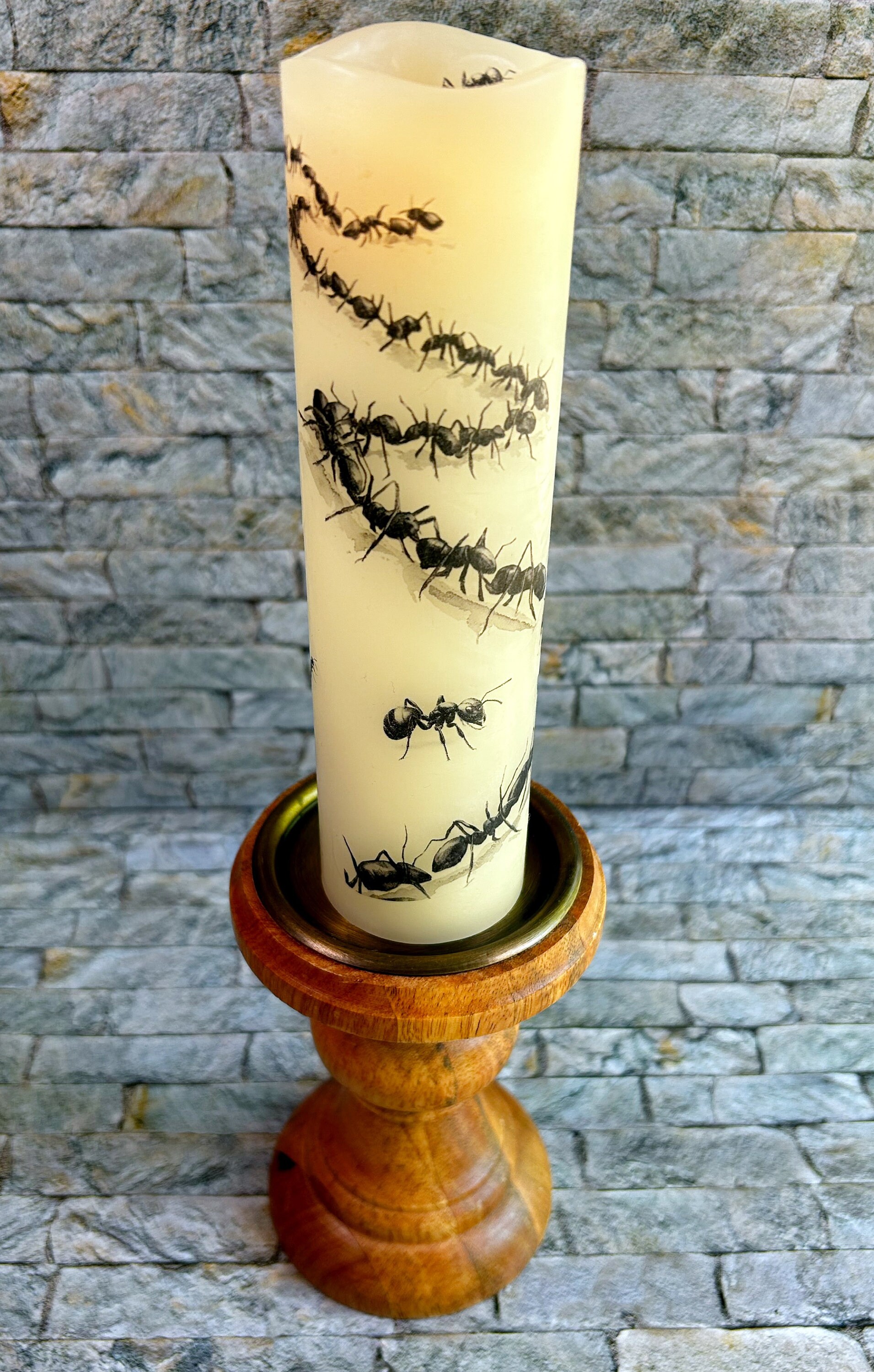 Ants Marching Along, Tall and Thin, Real Wax Flameless Candle ...