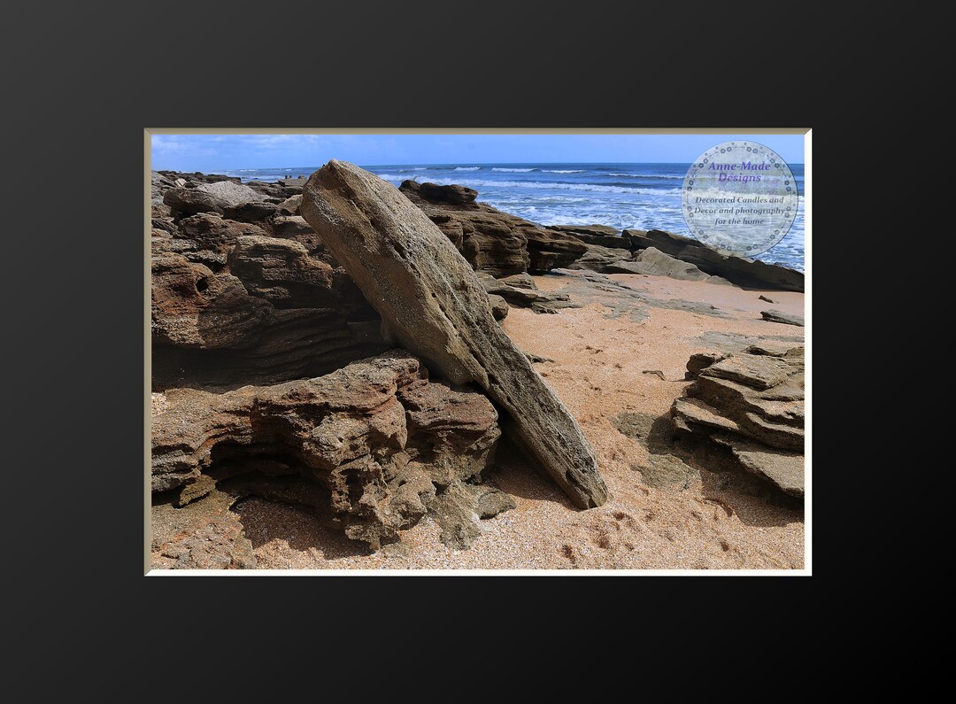 Coquina Rock Formation, Florida Atlantic Shore, Ocean Ladscape, Color ...