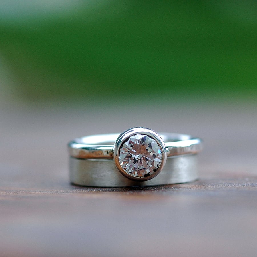 Wedding Ring Set Engagement Ring Wedding Band Bridal - Etsy