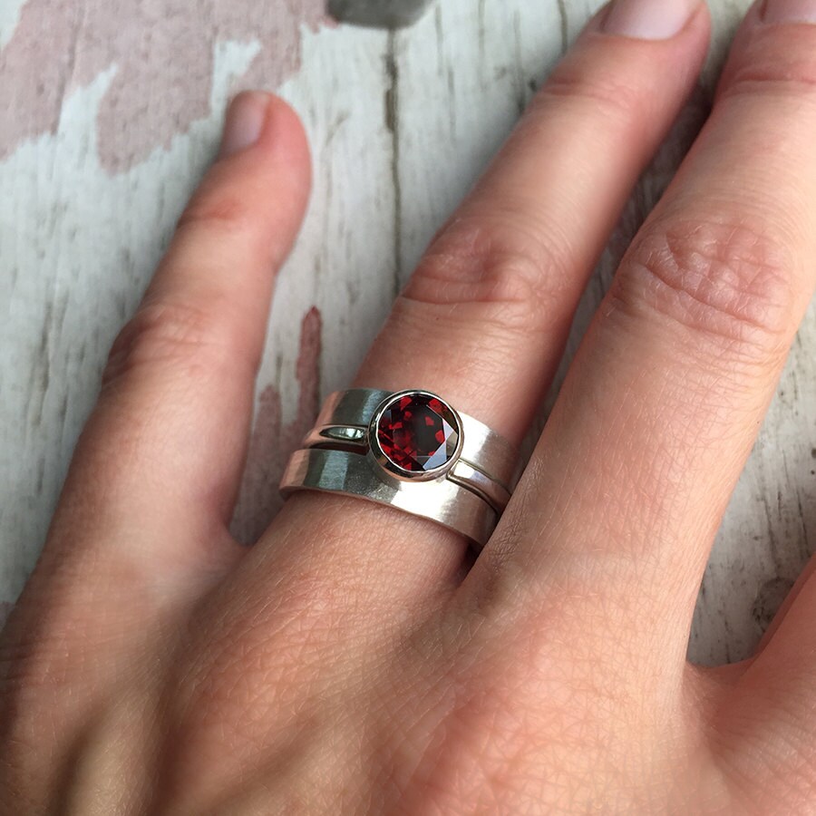 Wedding Ring Set Stacking Ring Set Unique Ring Set - Etsy