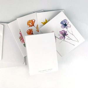 Wildflower Watercolor Note Card Set • Wild Flowers Note Cards • Floral ...