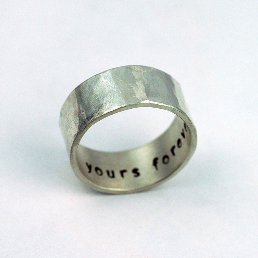 Wide Silver Ring Sterling Silver Wedding Band Ring for Him - Etsy